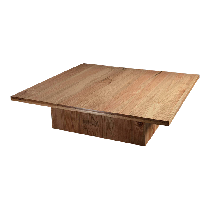 Natural Red Oak Square Coffee Table | Chairish