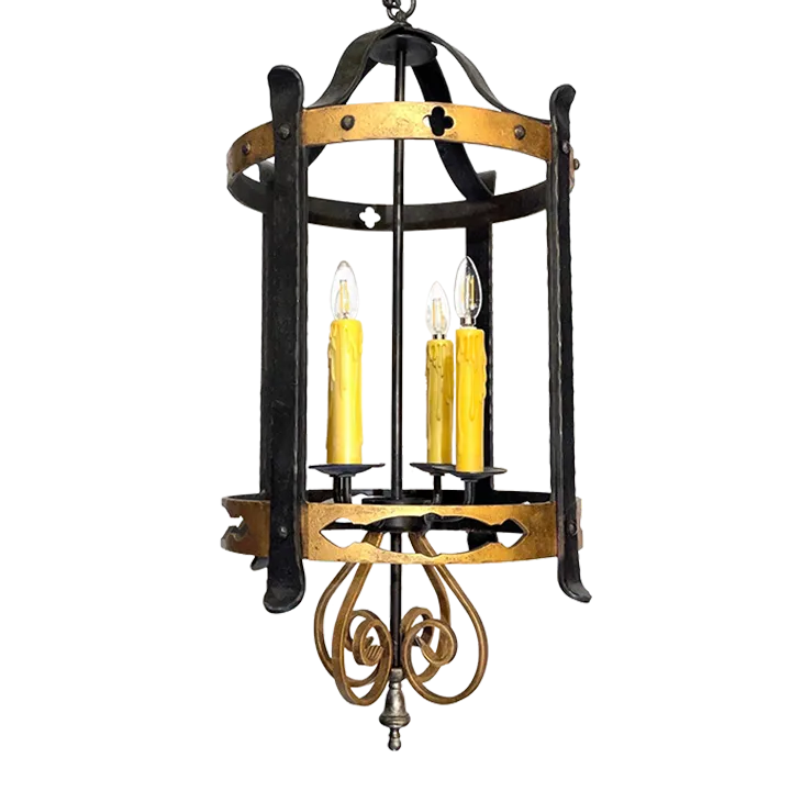 Custom XL Hand-Forged Wrought Iron Medieval Gothic Hanging Lantern by ...