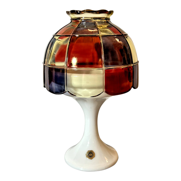 Vintage Westmoreland Stained Flash Glass Fairy Lamp Light Candle Holder ...