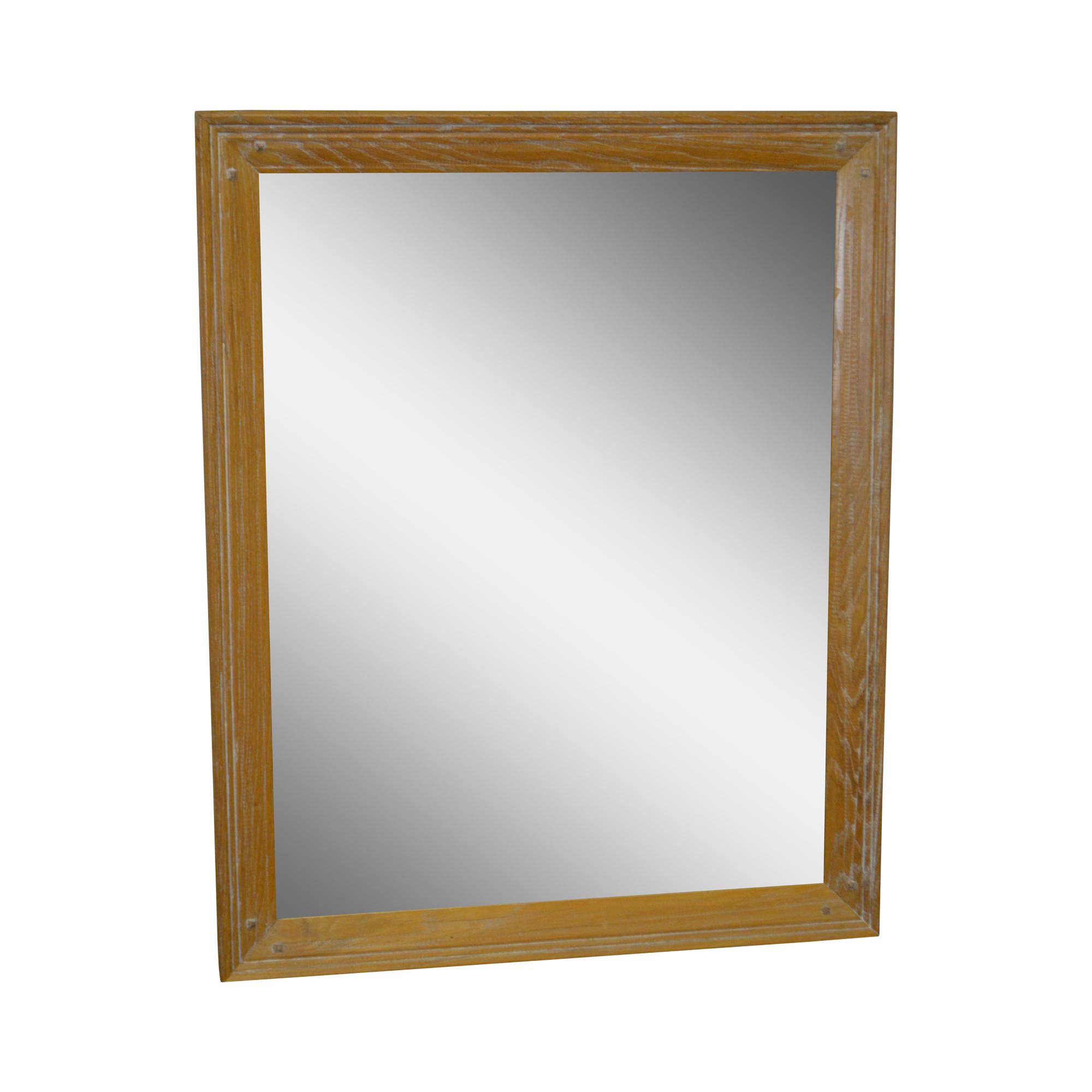 Brandt Ranch Oak Rustic Rectangular Wall Mirror | Chairish