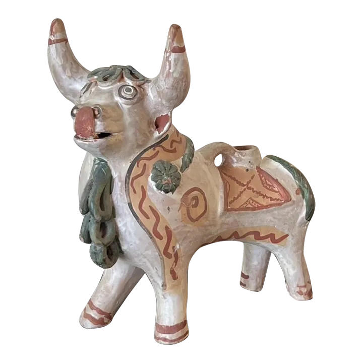 Antique Torito De Pucara Peruvian Old Folk Teracotta Pottery Bull ...