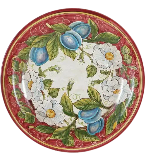 1990s Italian Hand Painted Ceramic Wall Plate | Chairish