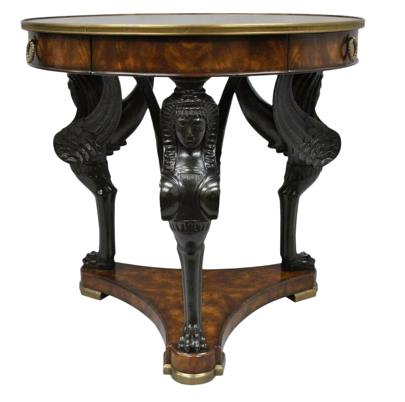 Egyptian Revival Theodore Alexander Replica Sphinx Monopodiae Round ...