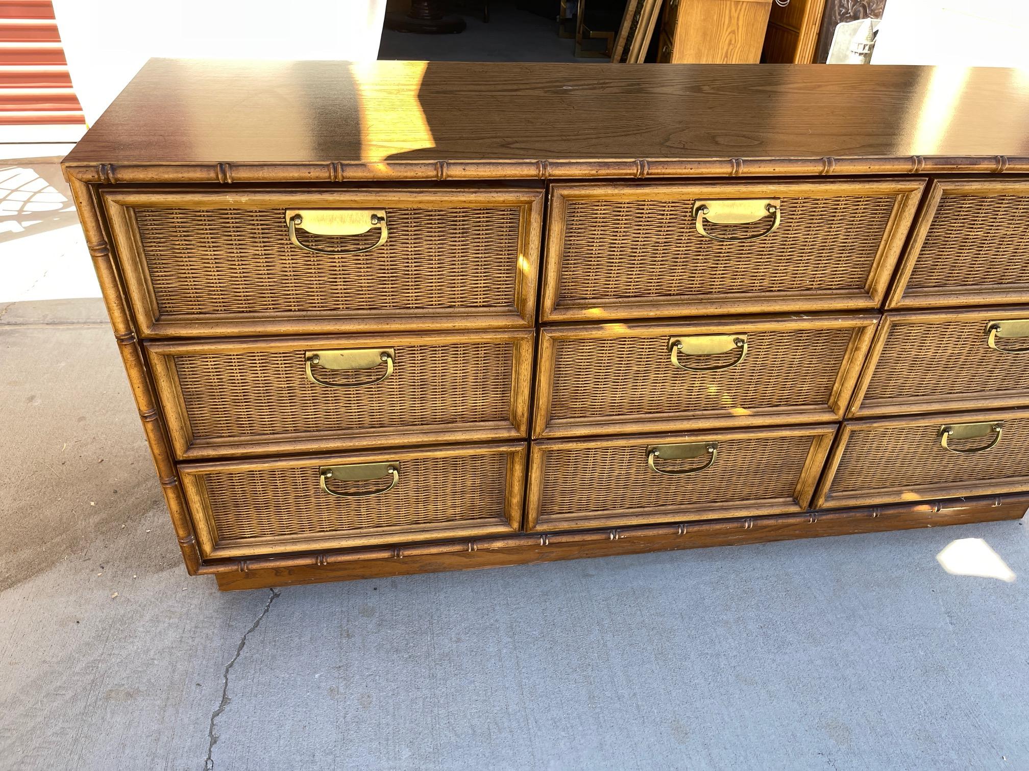 Vintage faux bamboo dresser store