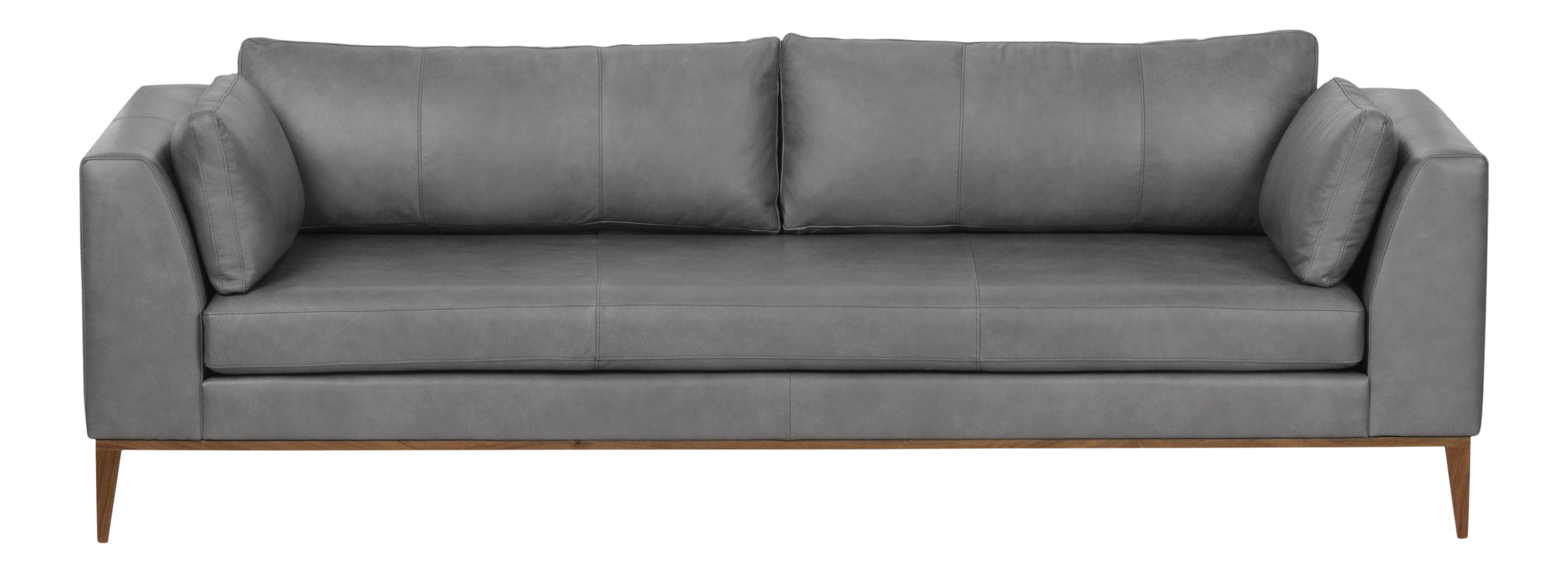 Charles Sofa, Gray Leather | Chairish