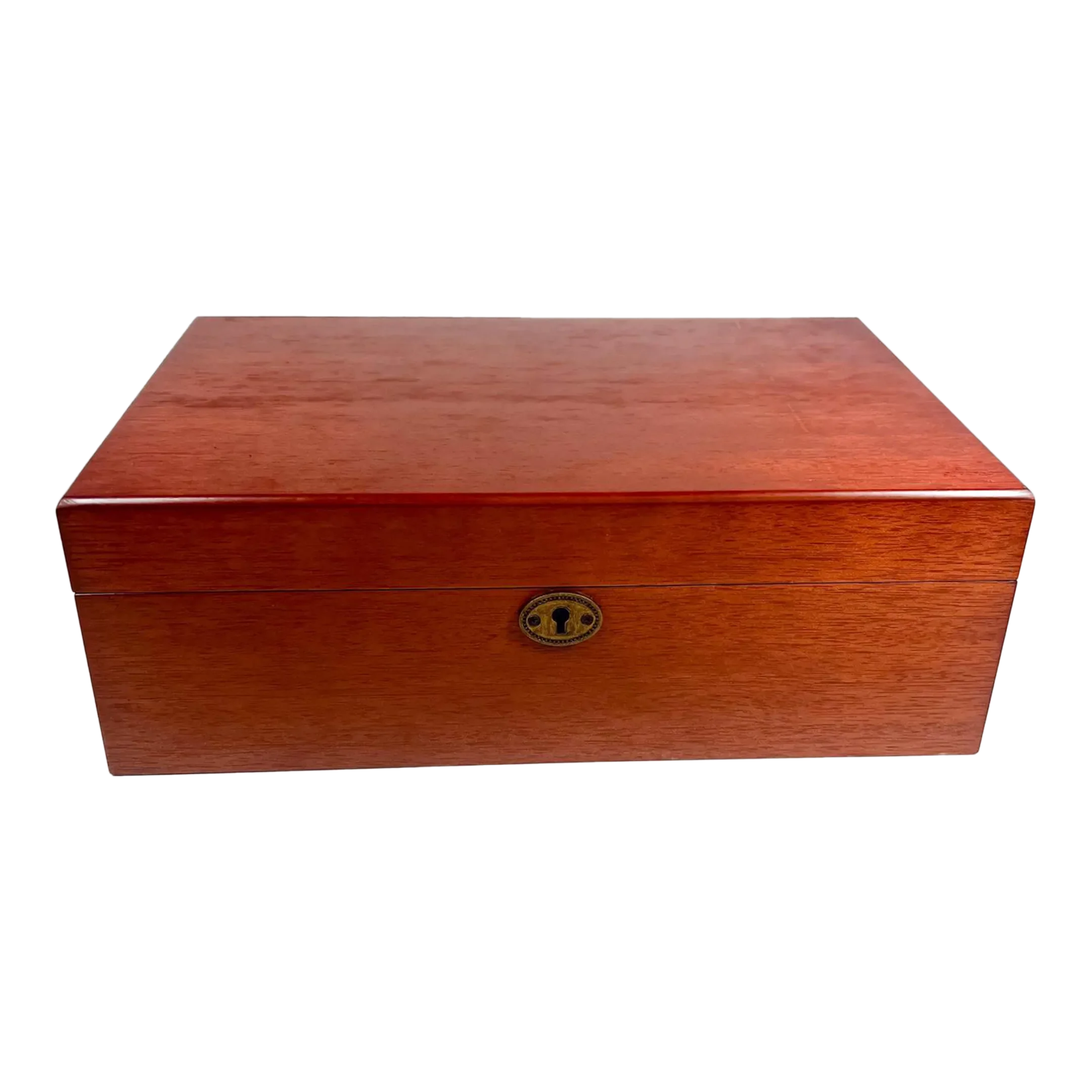 1950s Modern Wood Jewelry Box Sectioned Interior Compartments | Chairish