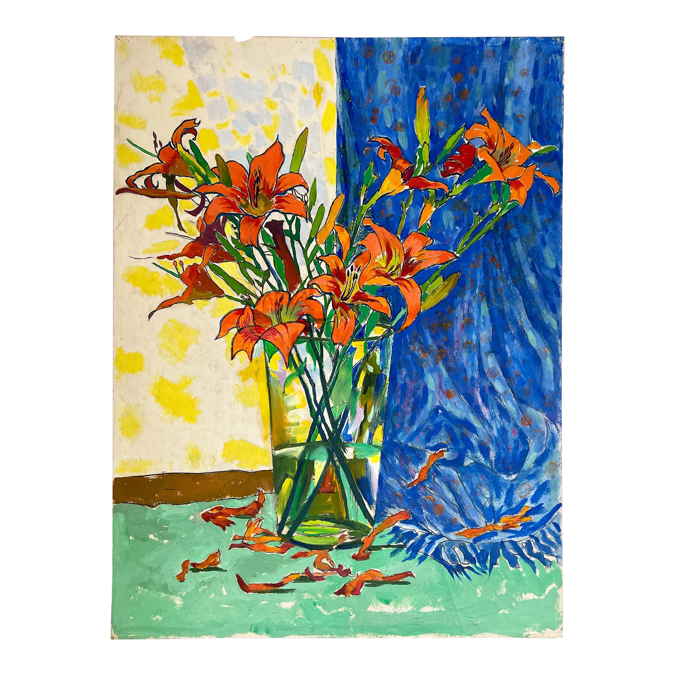 Abstract Floral Painting on Art Paper | Chairish