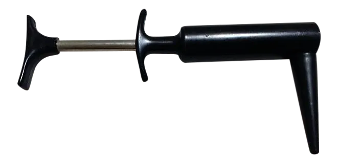 Mid-Century Modern Black Metal Swiss Corky Corkscrew | Chairish
