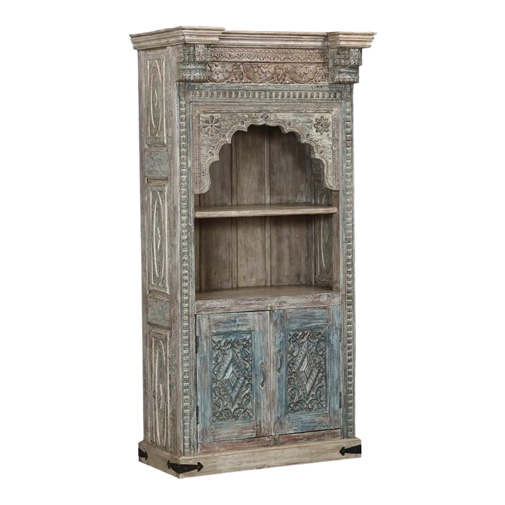 Bookcase Made From Indian Antique Elements | Chairish