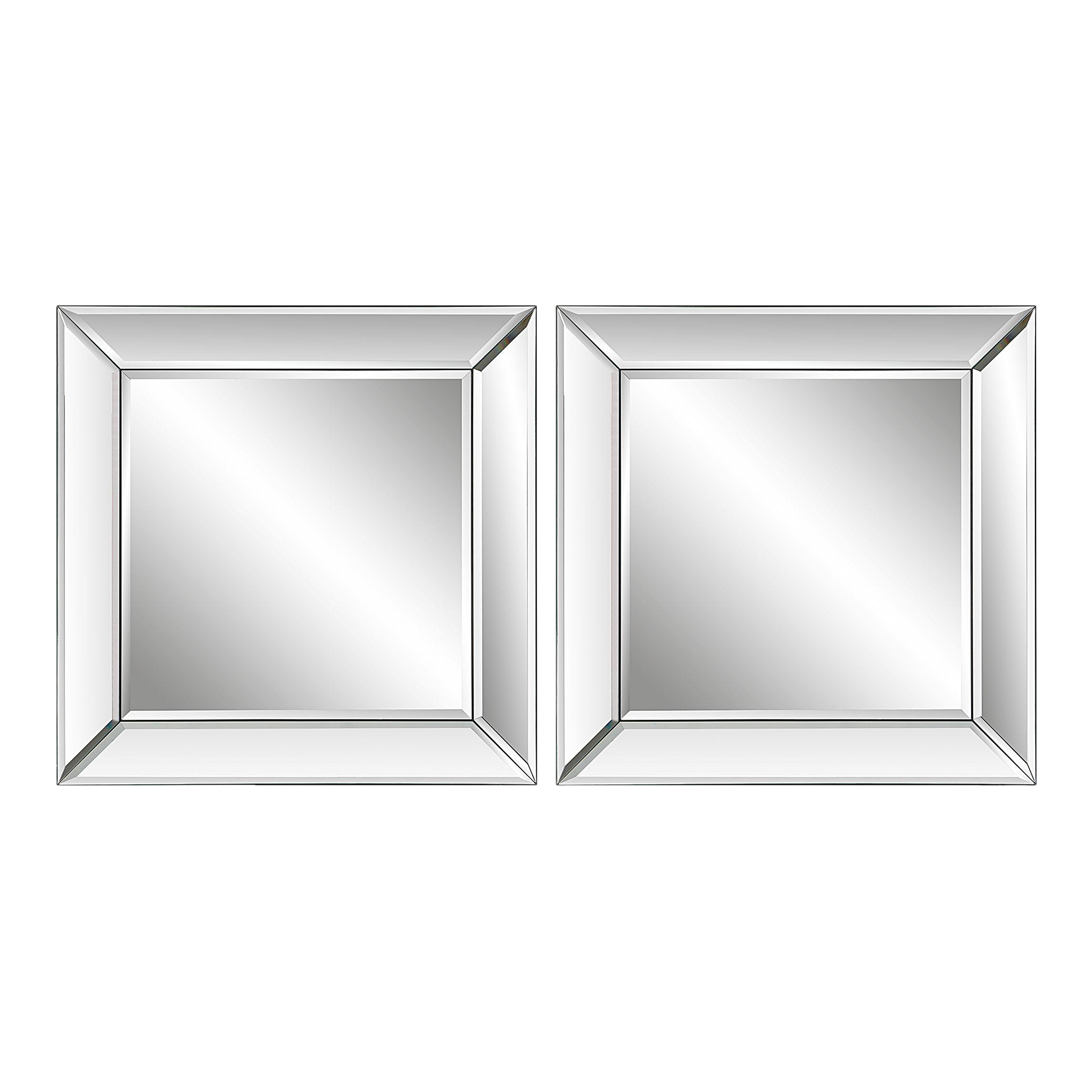 Frameless Small Square Mirror - Set of 2 | Chairish