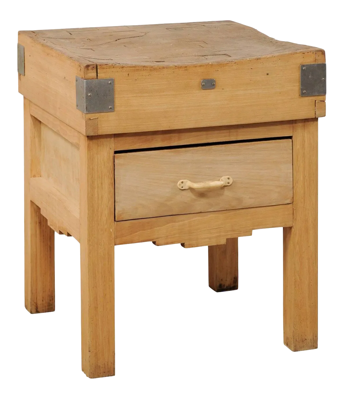 Vintage Swedish Butcher Block Side Table | Chairish