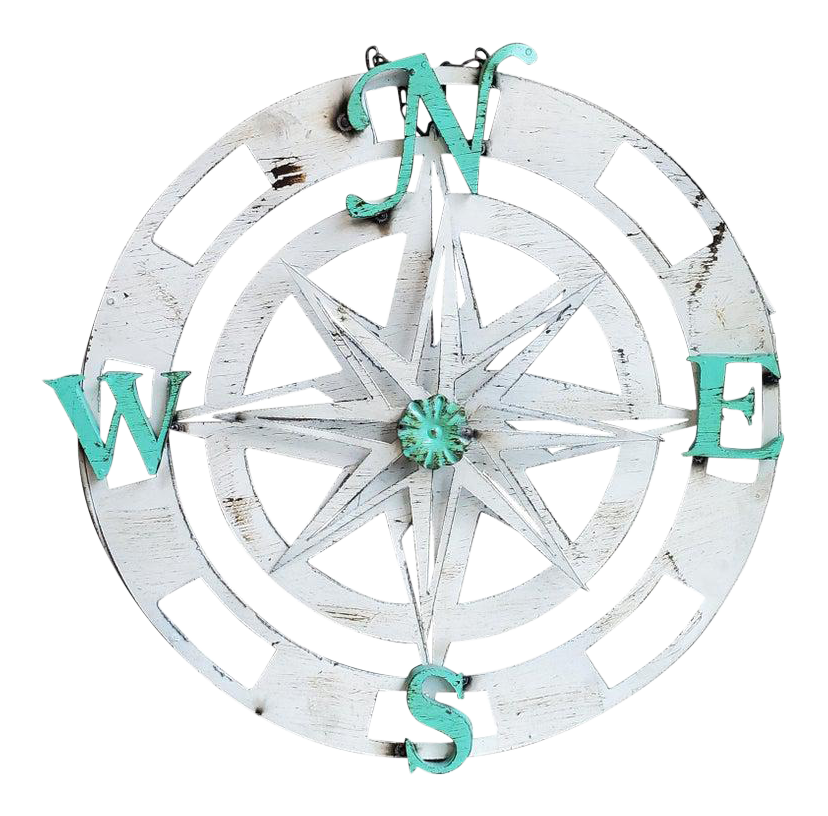 Three Dimensional Wall Hanging Compass With Rotating Star | Chairish