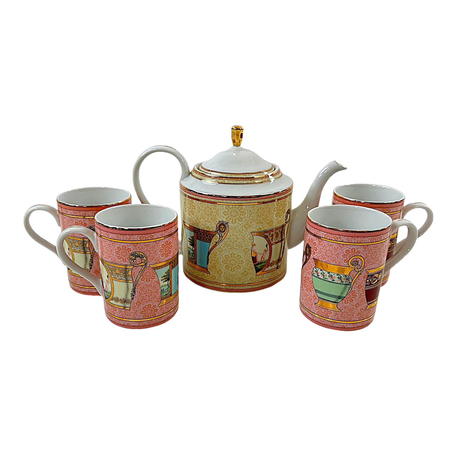 Late 20th Century Gucci Buttercream Porcelain Neoclassical Tea Pot ...