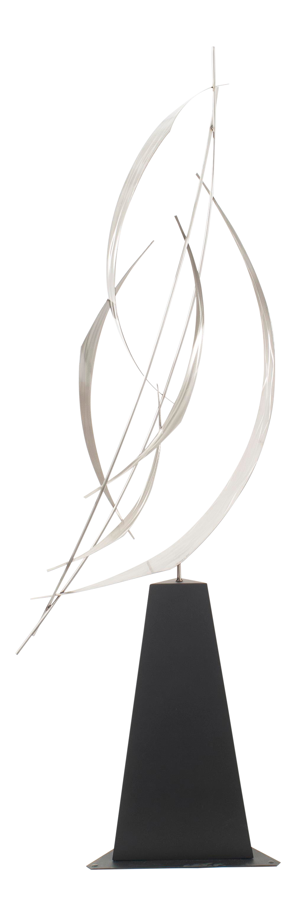 Contemporary Silver Metal Sculpture | Chairish