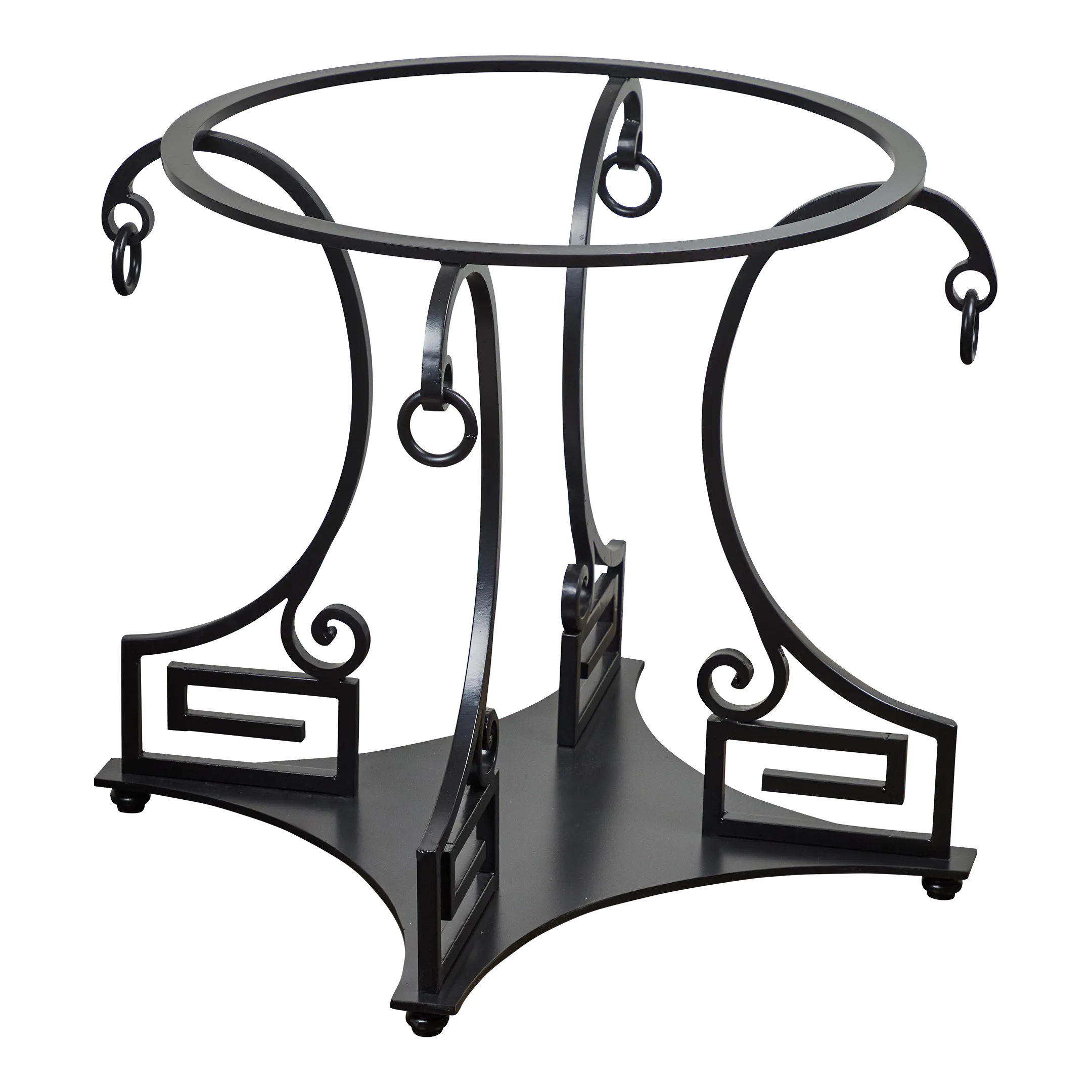 Neoclassic Greek Key Wrought Iron Center or Dining Table | Chairish