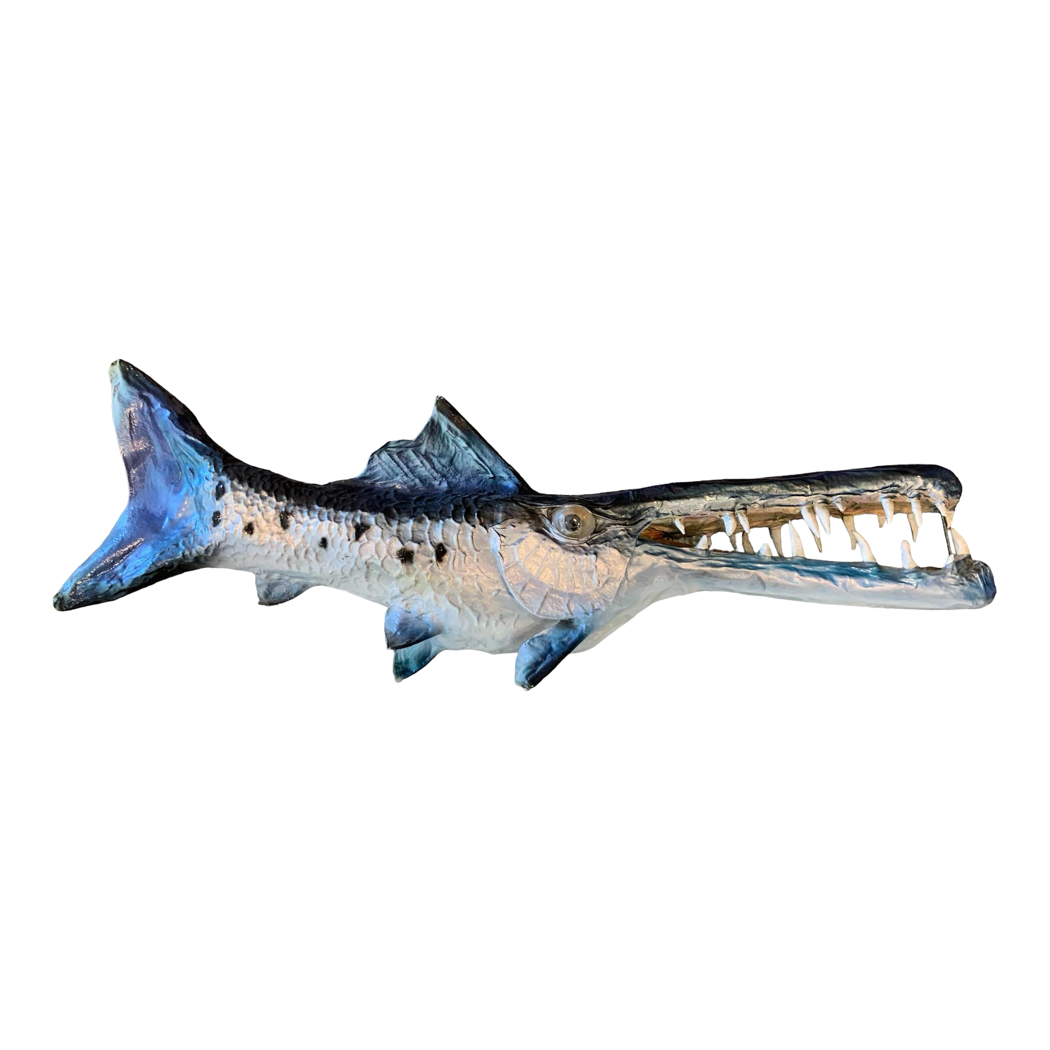 Blue Barracuda Sculpture | Chairish