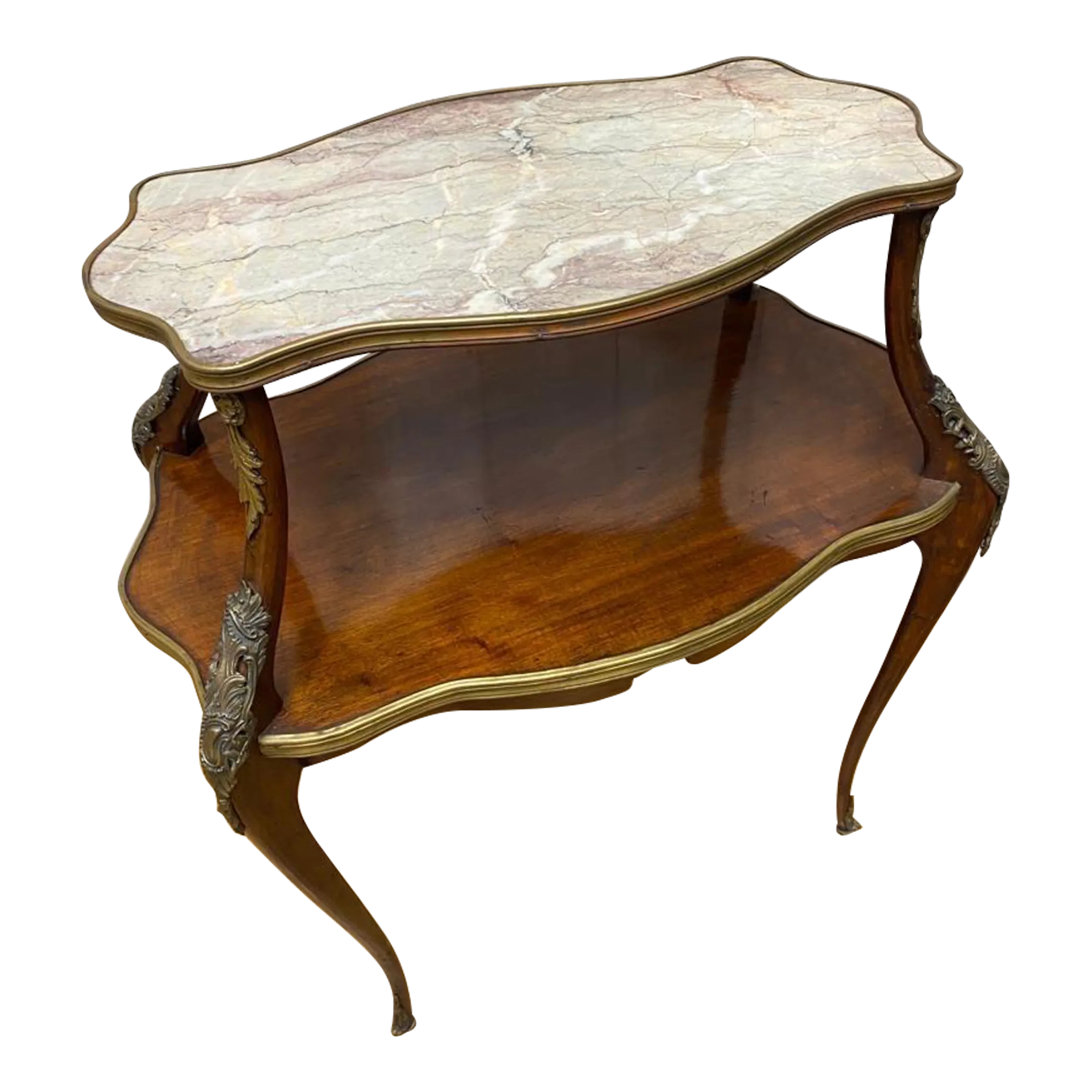19th Century Antique French Napoleon Style Marble Top Ormolu Accent ...