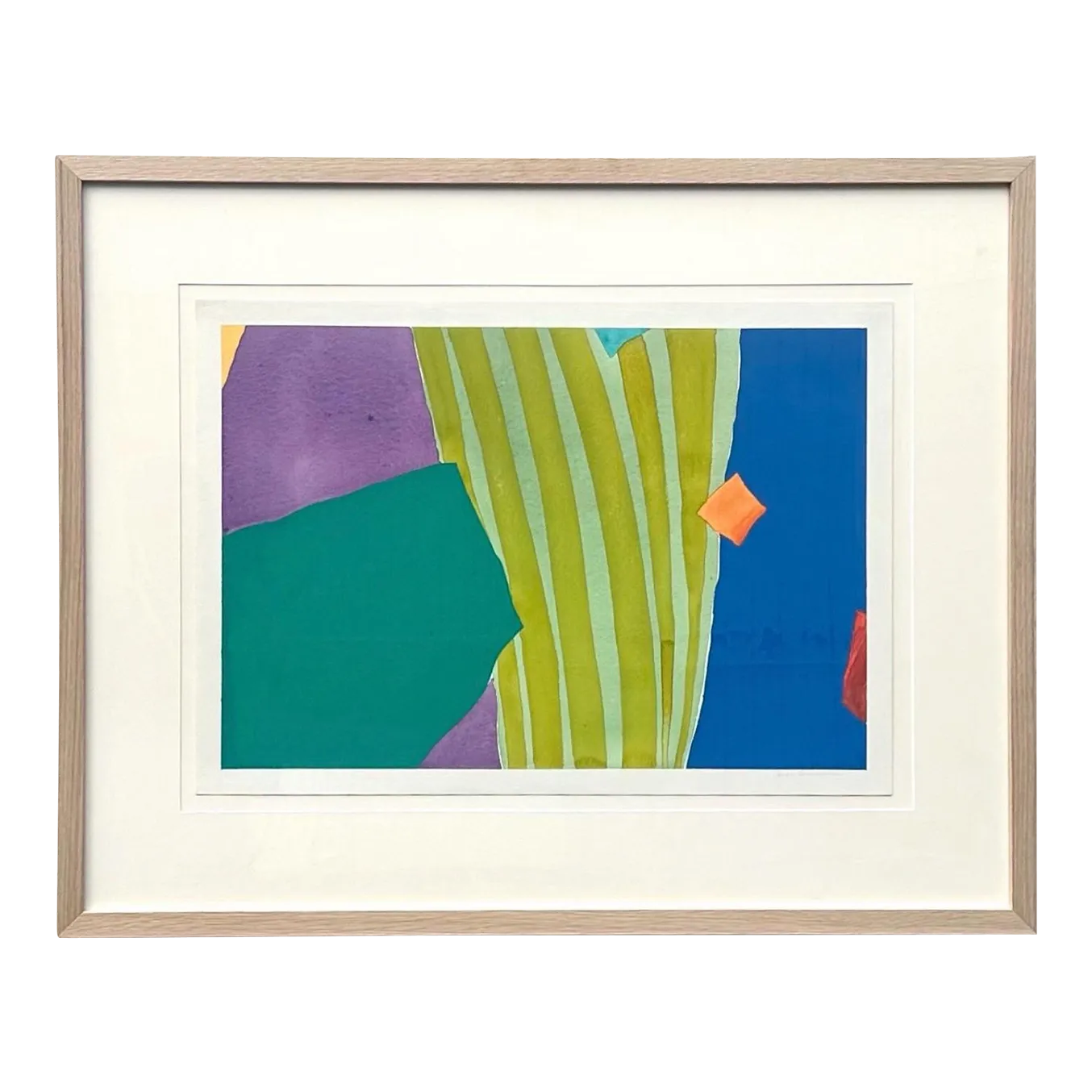 Vintage 1970s Boho Abstract Lithograph | Chairish