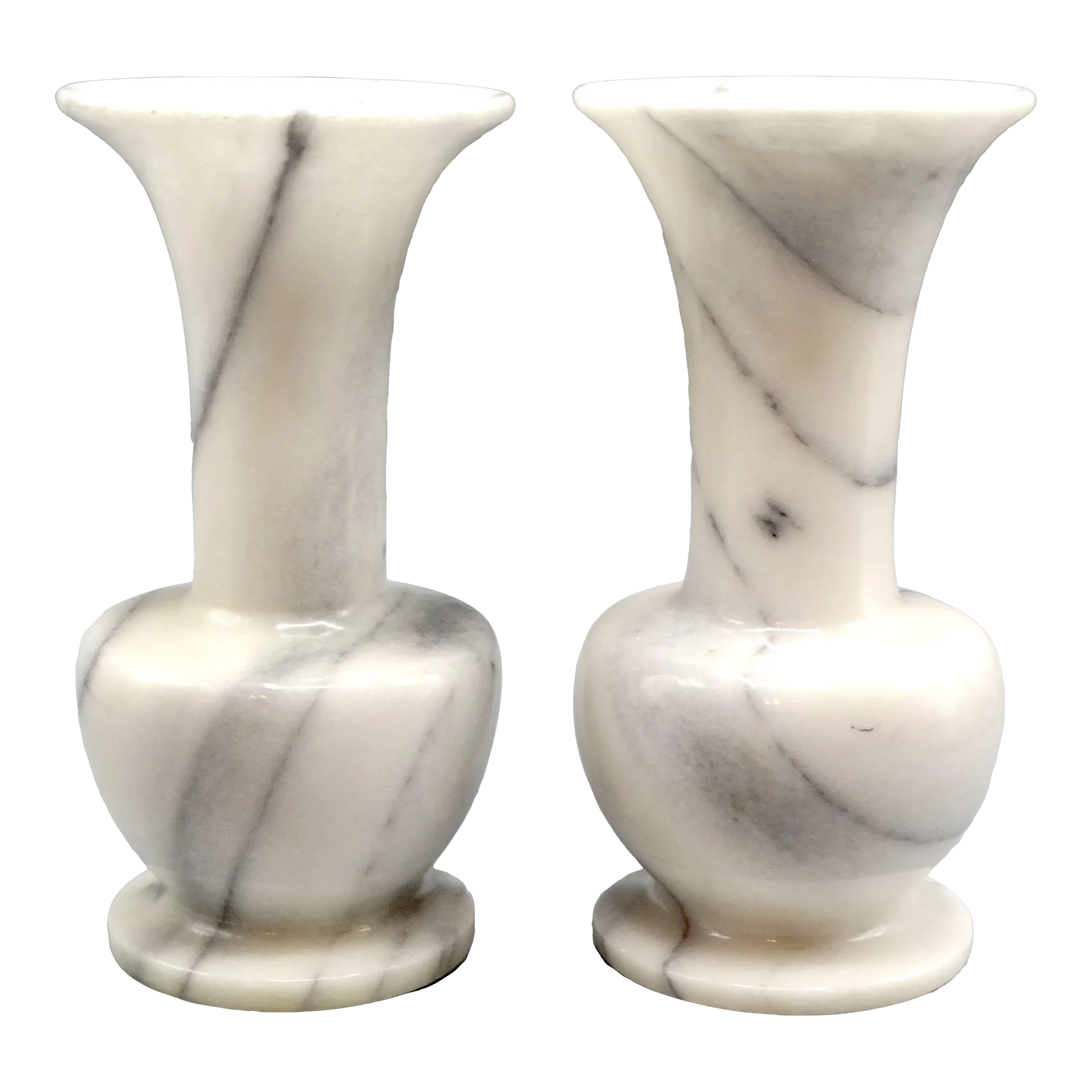 French Mid-Century Marble Vases, a Pair | Chairish