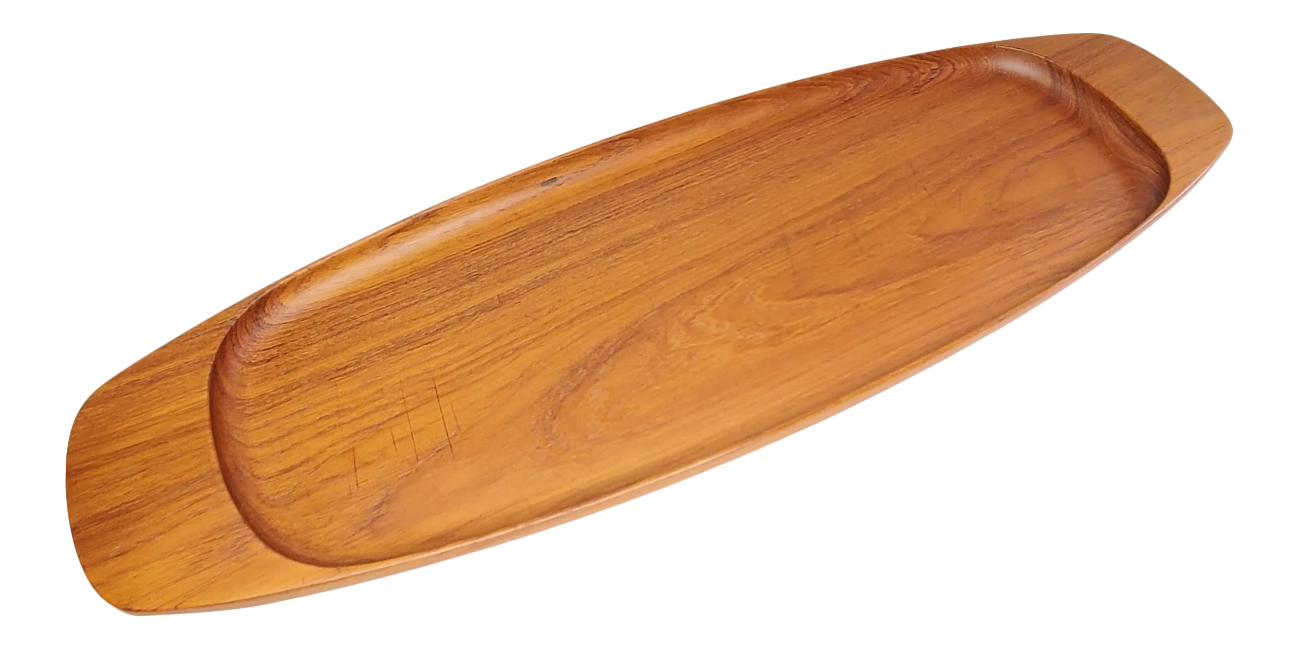 Vintage Wiggers Scandinavian Mid-Century Modern Oiled Teak Tray | Chairish