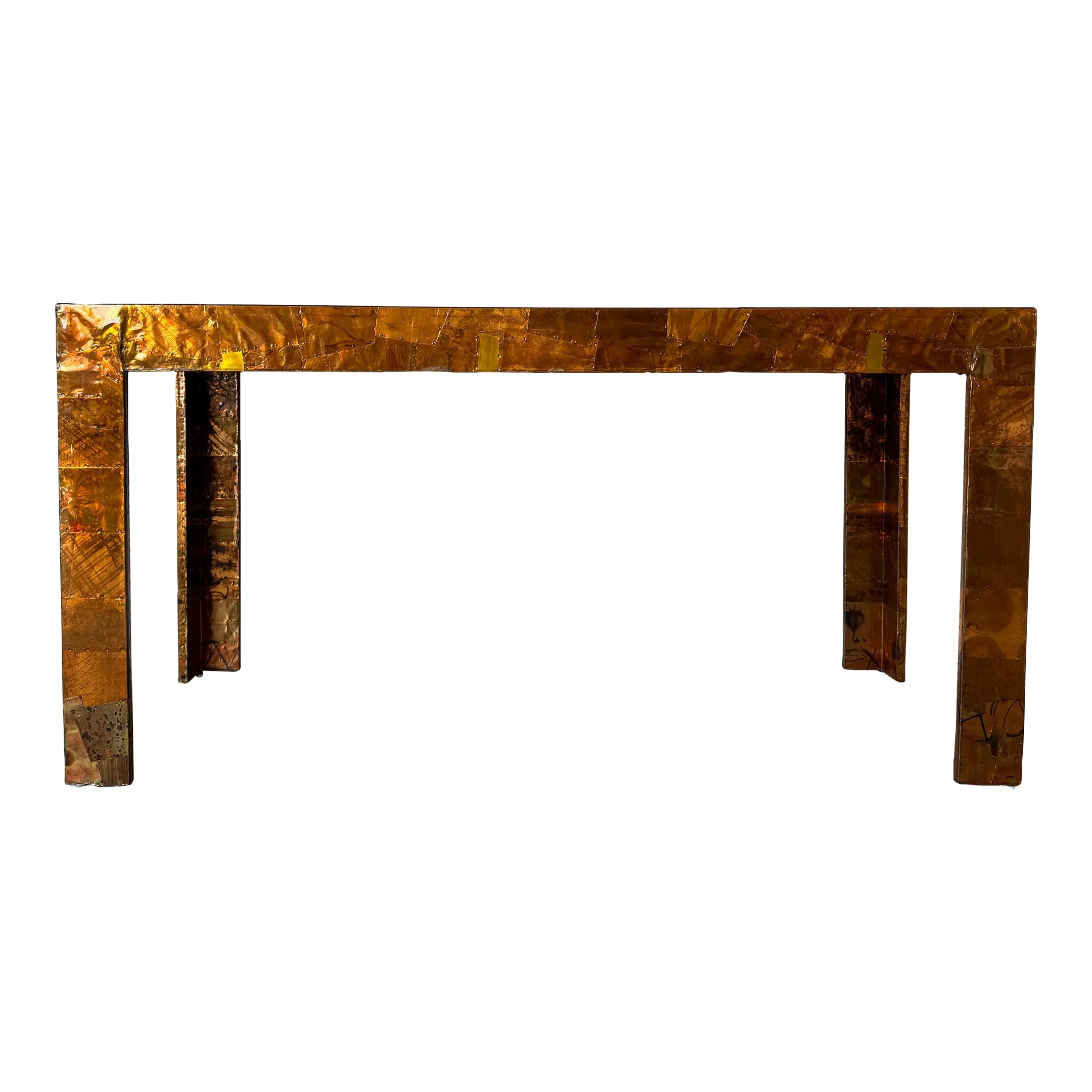 70's Mid-Century Modern Paul Evans - Style Brutalist Copper Patchwork ...
