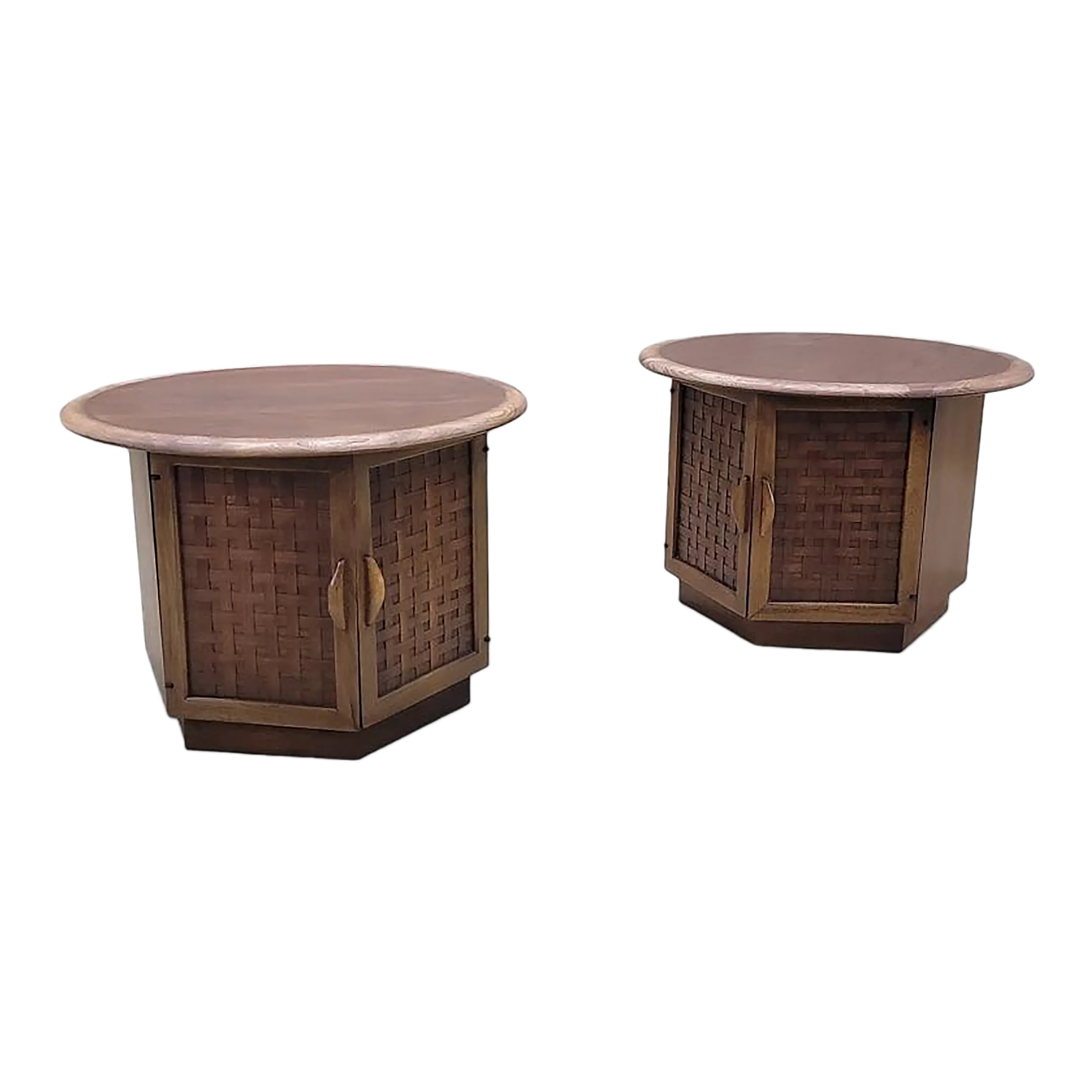 Mid Century Modern Lane Furniture Side End Table With Weave Front ...