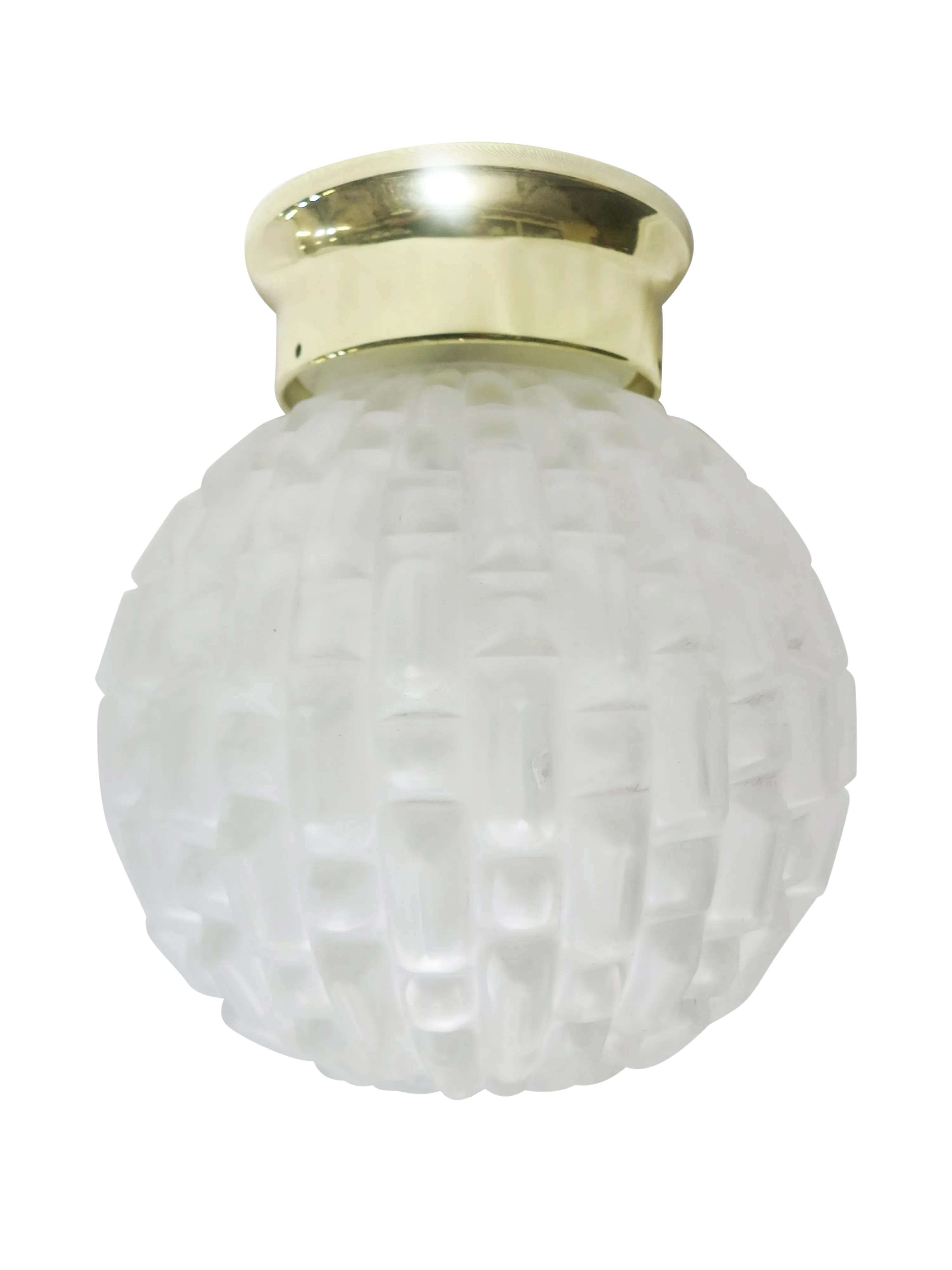 Art Deco Small Opaque Geometric Sphere Ceiling Glass Globe Pendant ...