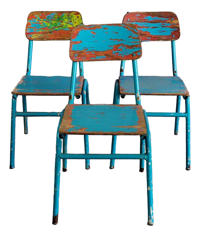 Small Vintage Children's Blue Chair, Spain, 1950s | Chairish