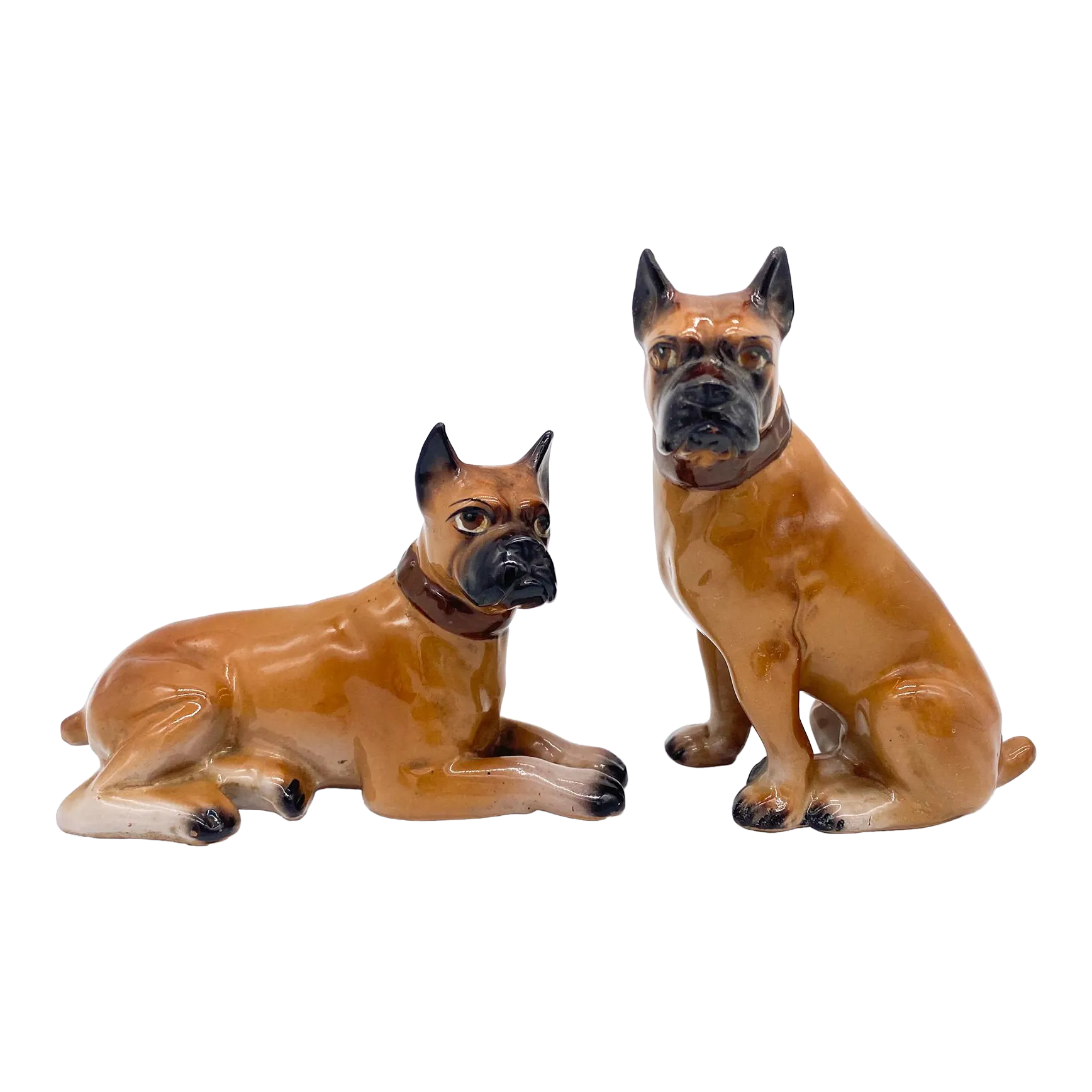 20th Century Boxer Dog Figurines - a Pair | Chairish