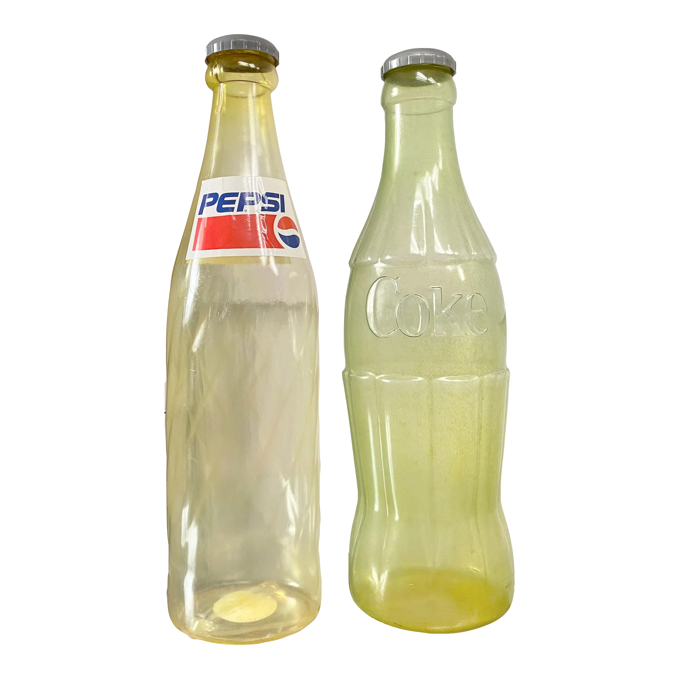 Pop Art Coke & Pepsi Soda Bottle Coin Banks, Set of Two | Chairish
