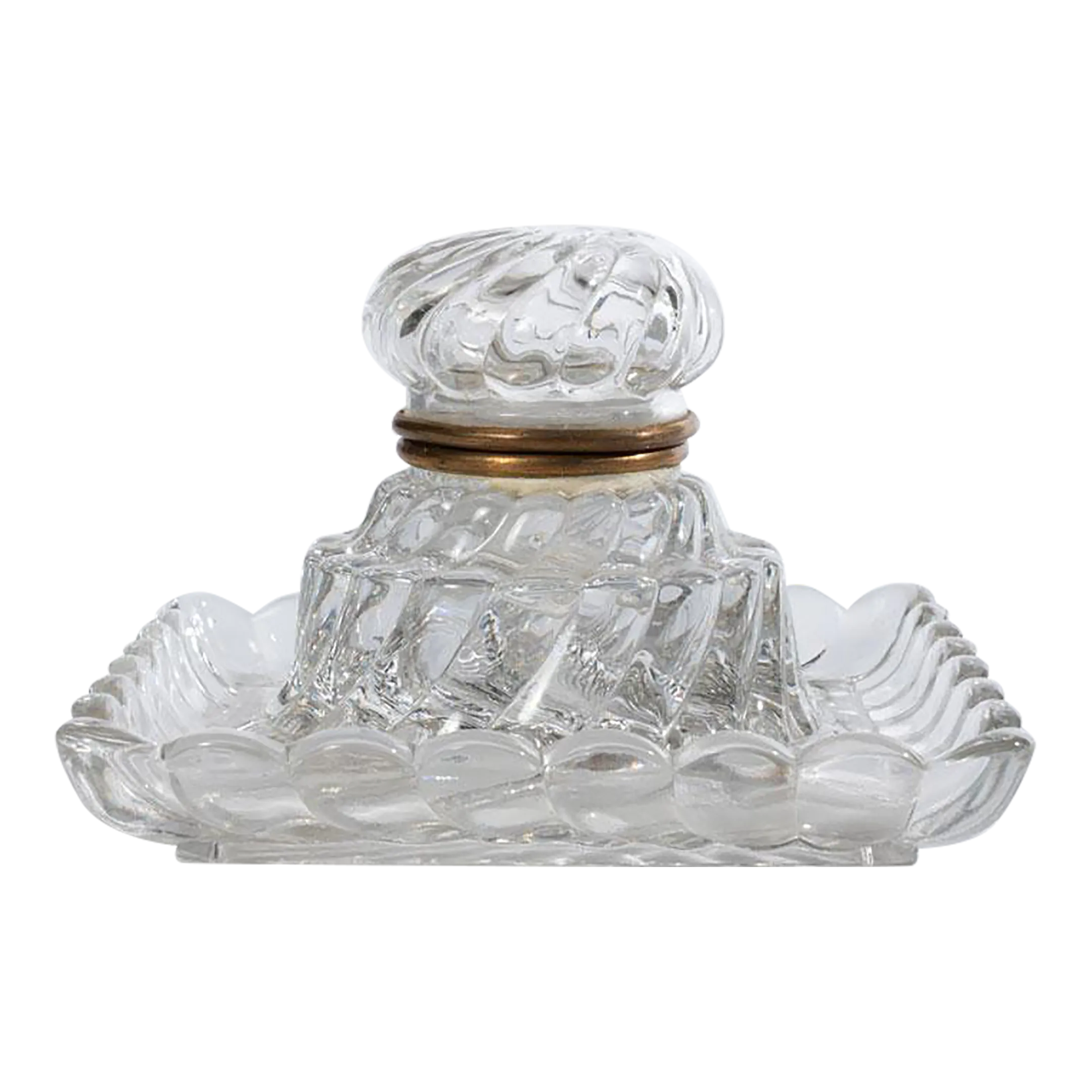 Early 20th Century Antique Signed Baccarat Bambous Swirl Crystal Ink ...