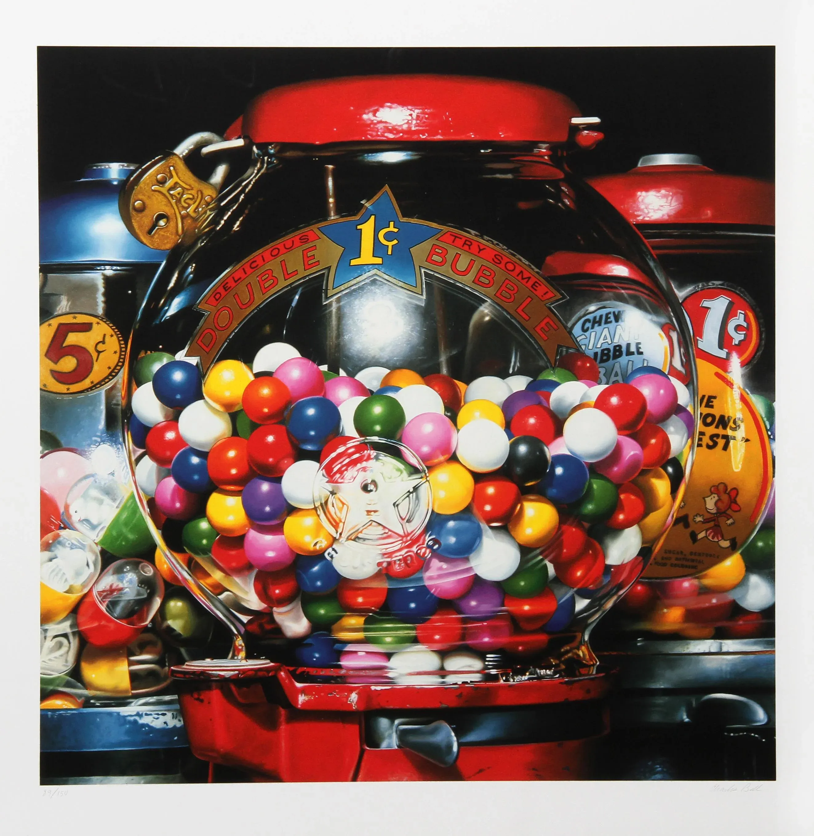 Charles Bell, "Double Bubble", Photorealist Candy Screenprint | Chairish