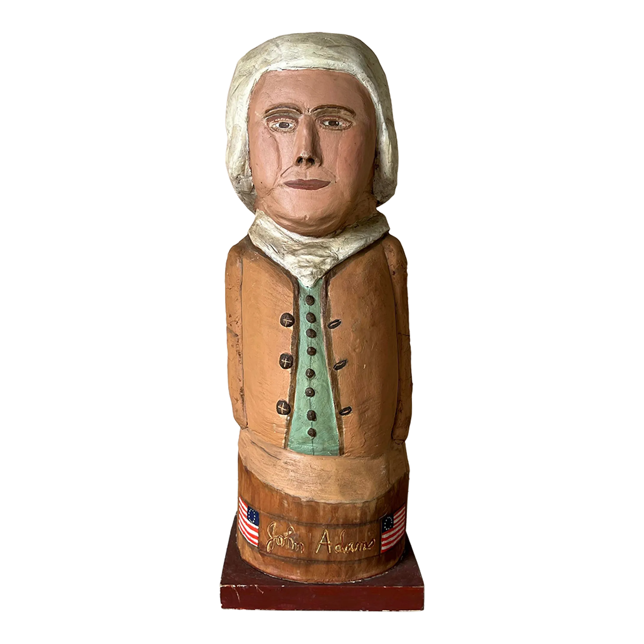 1970's J. P. Cole " John Adam " Art Wood Sculpture | Chairish