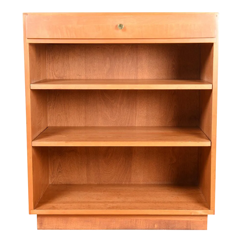 Mid-Sized Adj Shelf Bookcase W: Drawer in Manner of Paul McCobb | Chairish