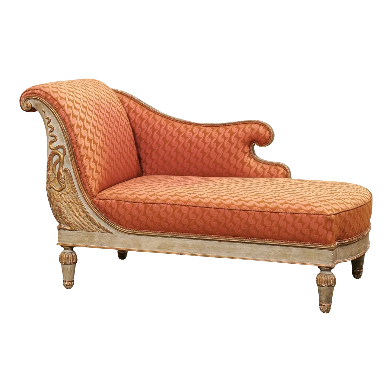 French Récamier With Carved Gilt Frame and Elegant Bird Carving, 19th C ...