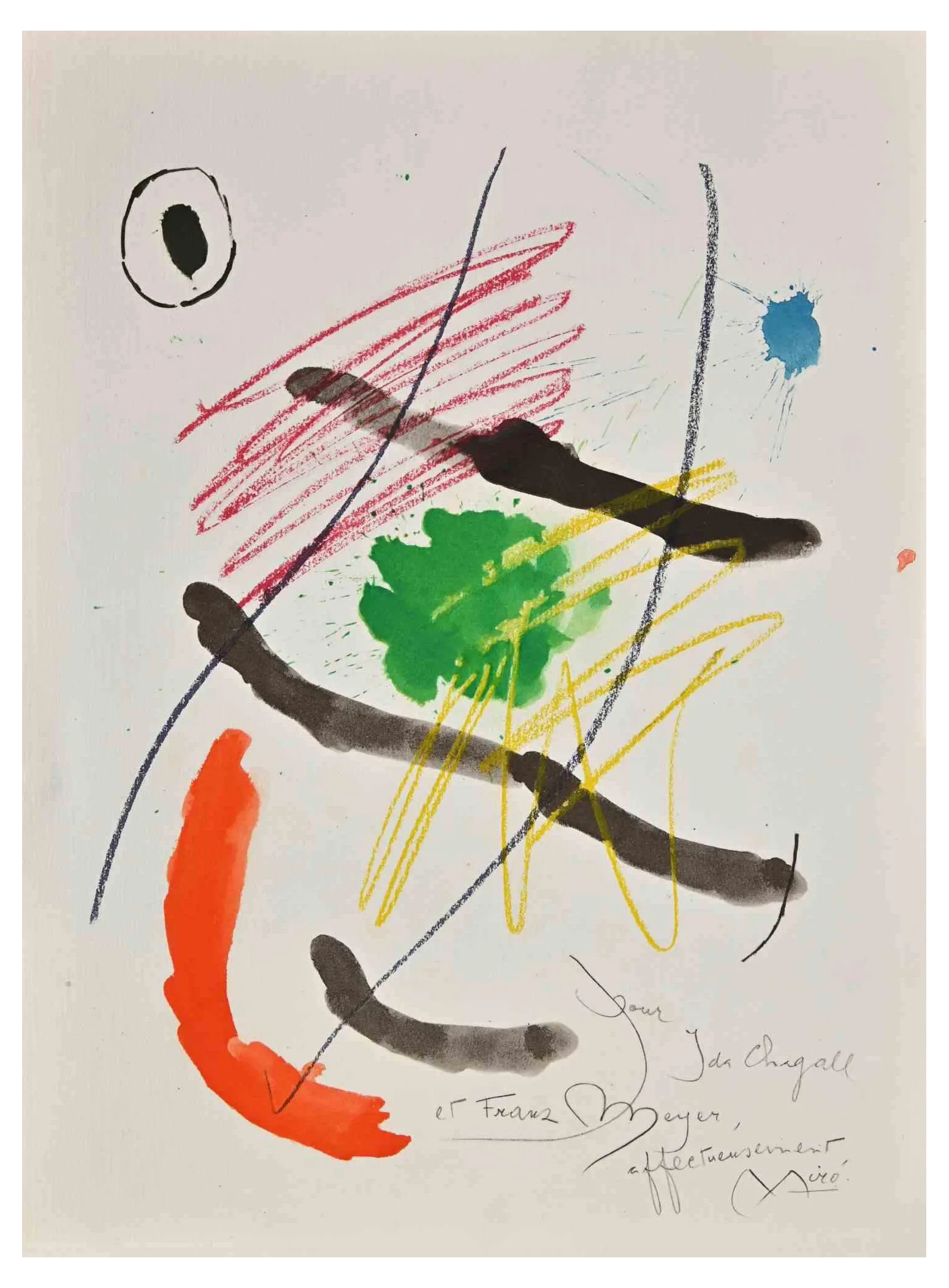 Joan Miró, Pour Ida Chagall et Franz Meyer, Lithograph, 1970s | Chairish