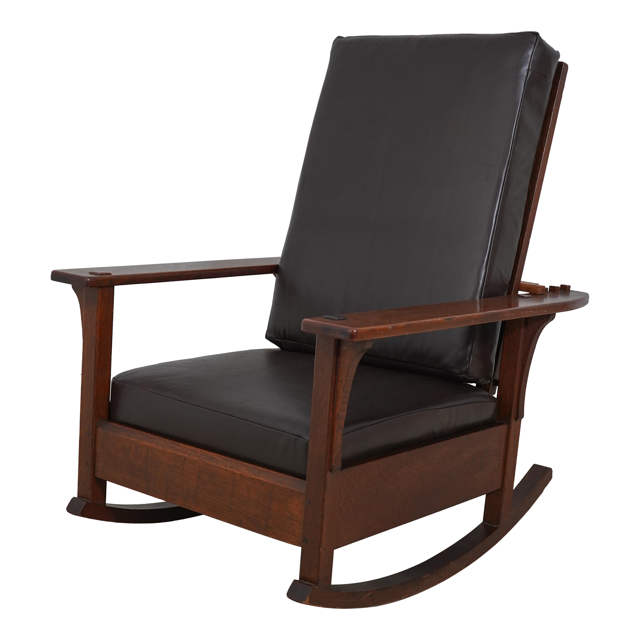 Stickley Antique Mission Oak Reclining Rocker Chair | Chairish