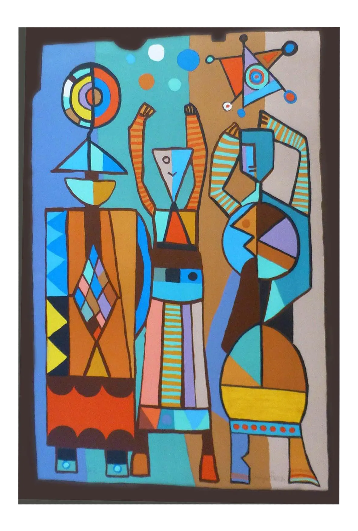 1970s Cubist Mayeu Passa Jugglers Hand Signed Artist Proof Lithograph ...