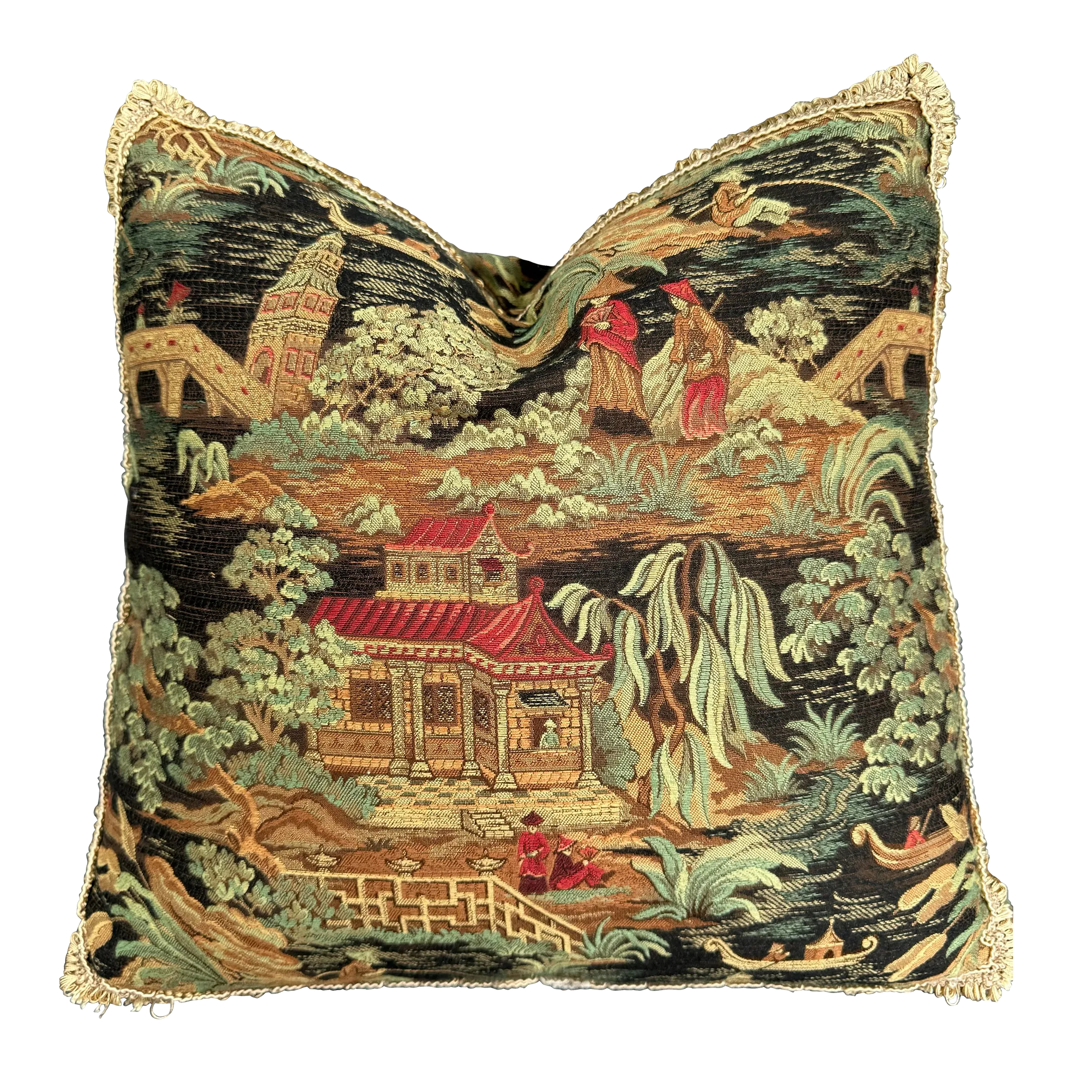 Chinese Toile Pillow | Chairish