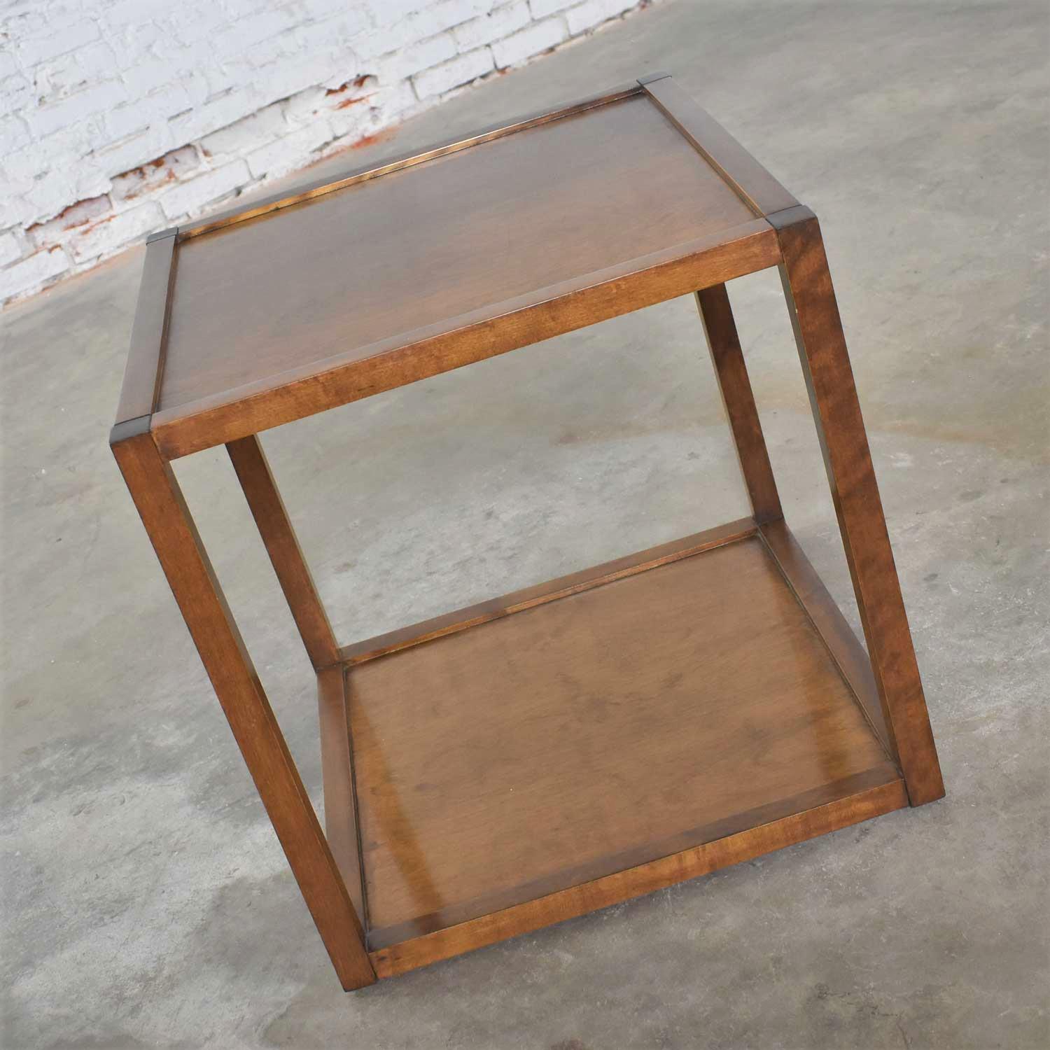 Small Mid Century Modern Cube Like Side End or Occasional Table Chairish