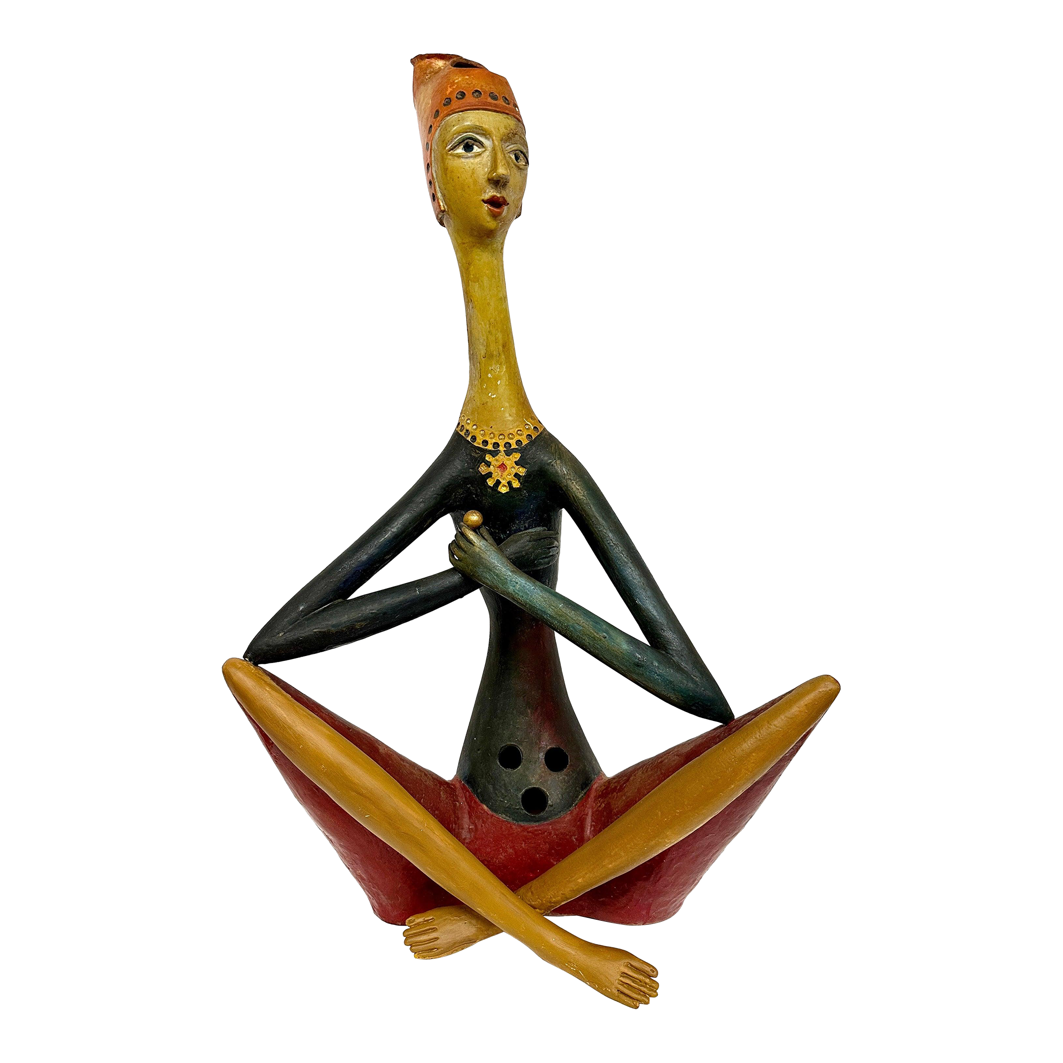 1962 Selbmann Roma Monumental Pottery Sculpture Woman Sitting | Chairish
