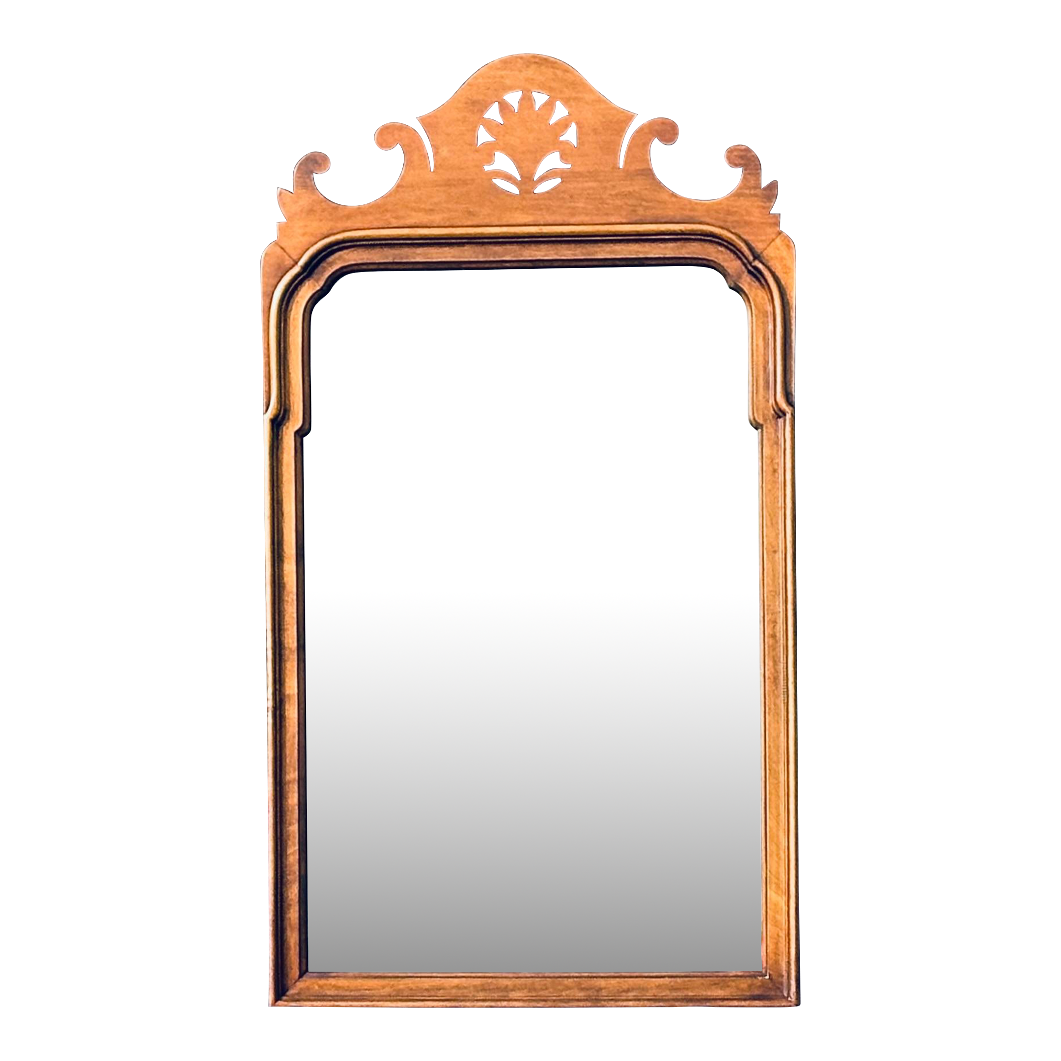 Antique Chippendale Style Solid Maple Wall Mirror | Chairish
