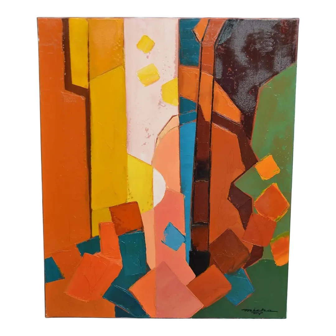 Michel Petiot, Known as Micha "Composition With Violin No. 2" Canvas ...