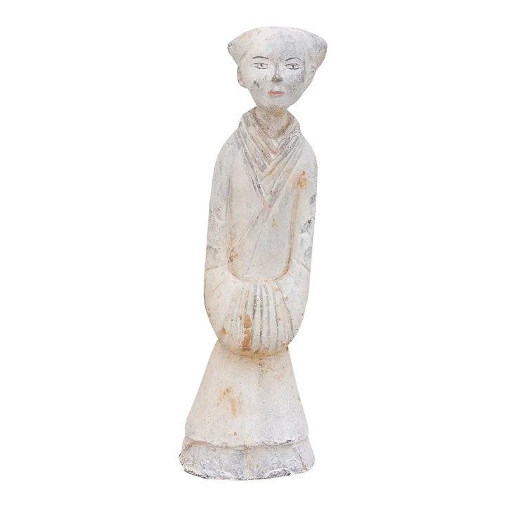 Antique Han Style Clay Chinese Statue | Chairish