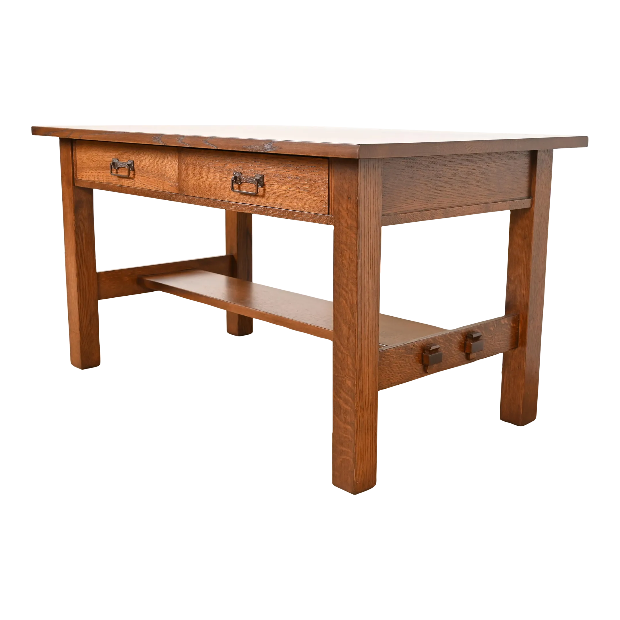 Stickley Brothers Style Antique Mission Oak Arts Crafts Desk or Library Table Newly Refinished Chairish
