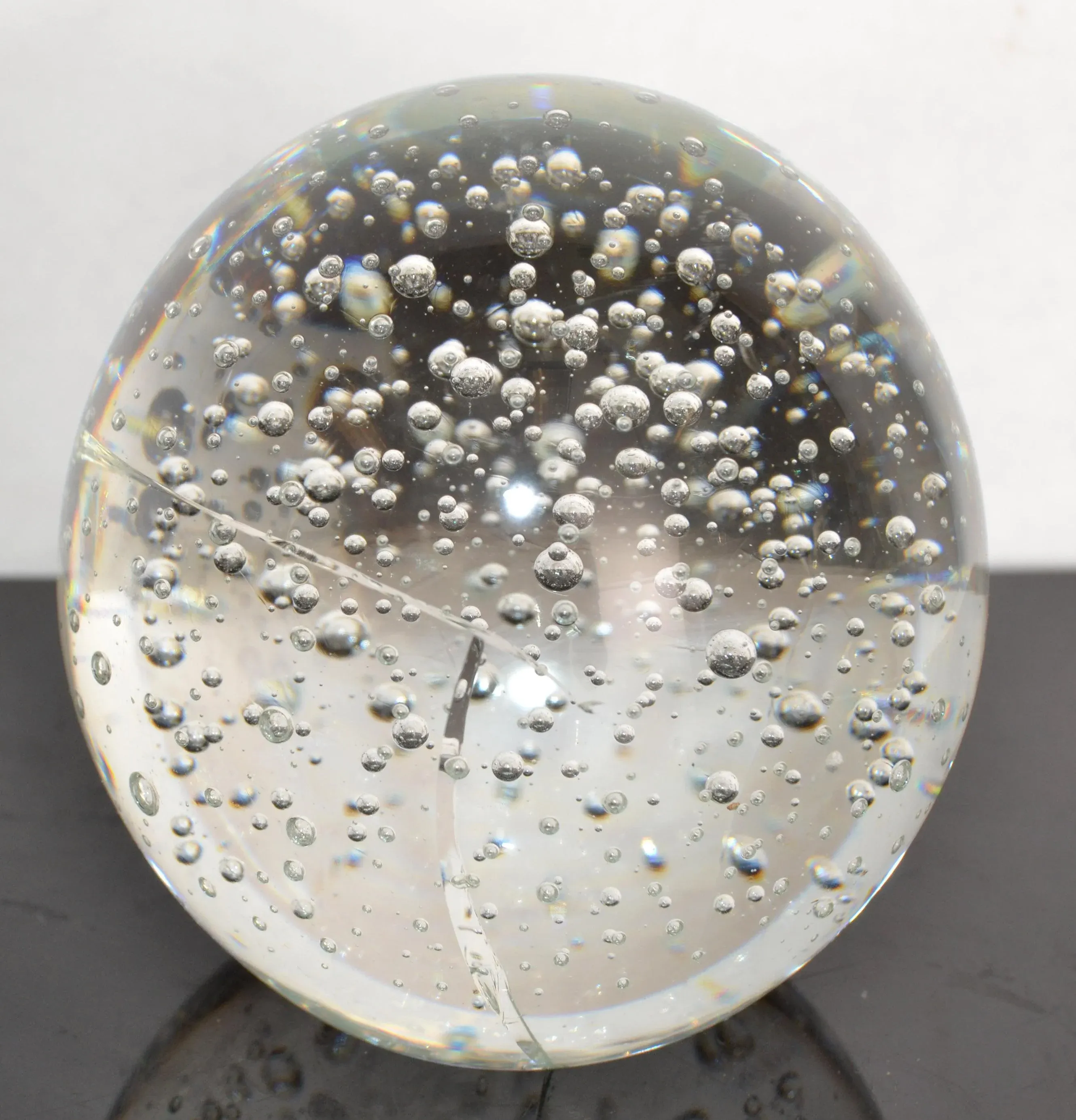 Vintage Photography Bubbles Vintage Hand Blown Art Glass Paperweight,