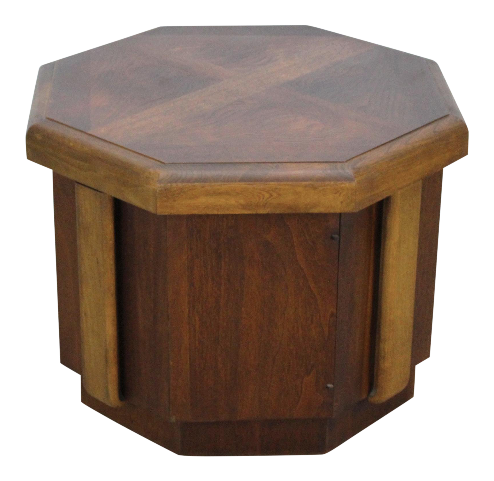 Mid-Century Walnut Octagonal Side Table | Chairish