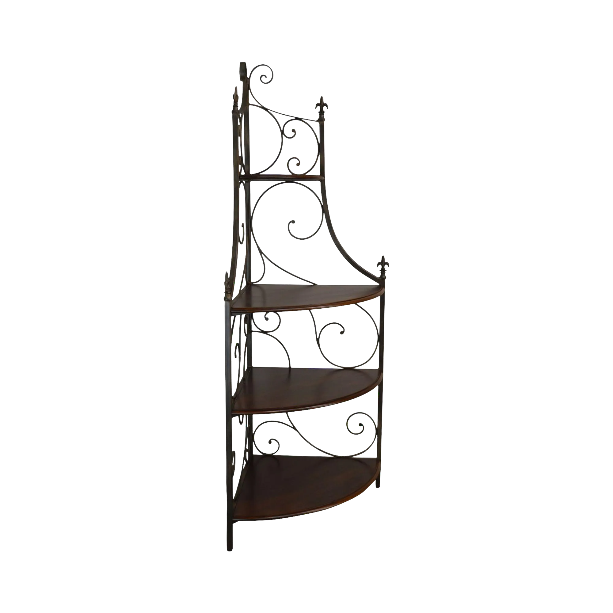 Drexel Heritage Wrought Iron & Cherry French Country Bakers Rack | Chairish