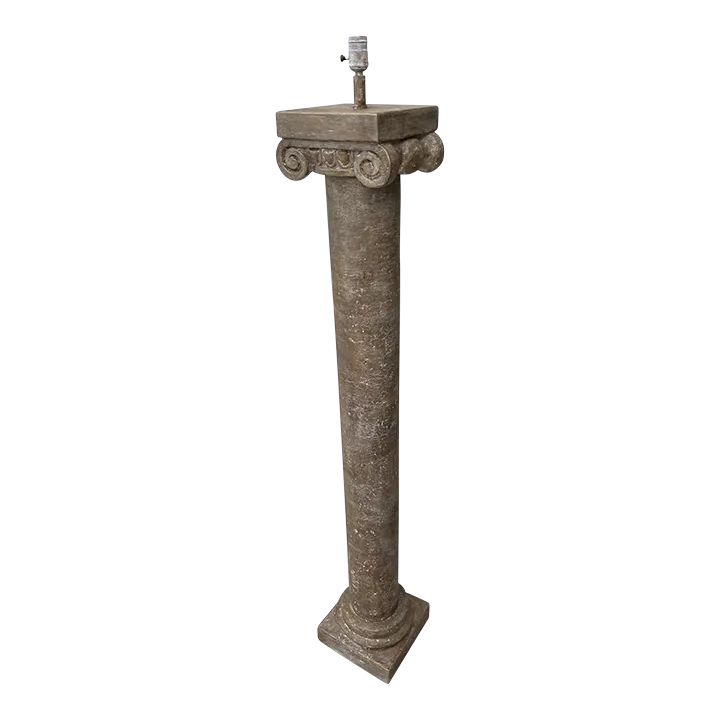 Vintage Neoclassic Plaster Column Floor Lamp | Chairish