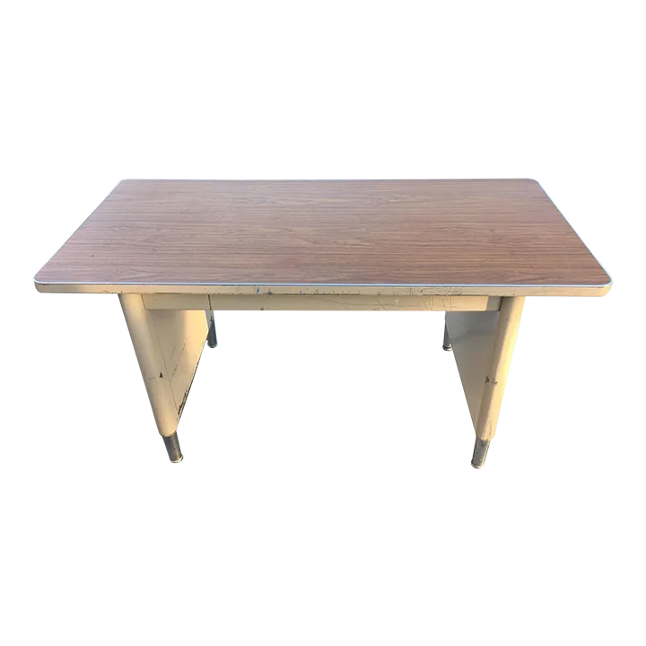 Industrial Steel Tanker Desk With Single Drawer by Steelcase | Chairish